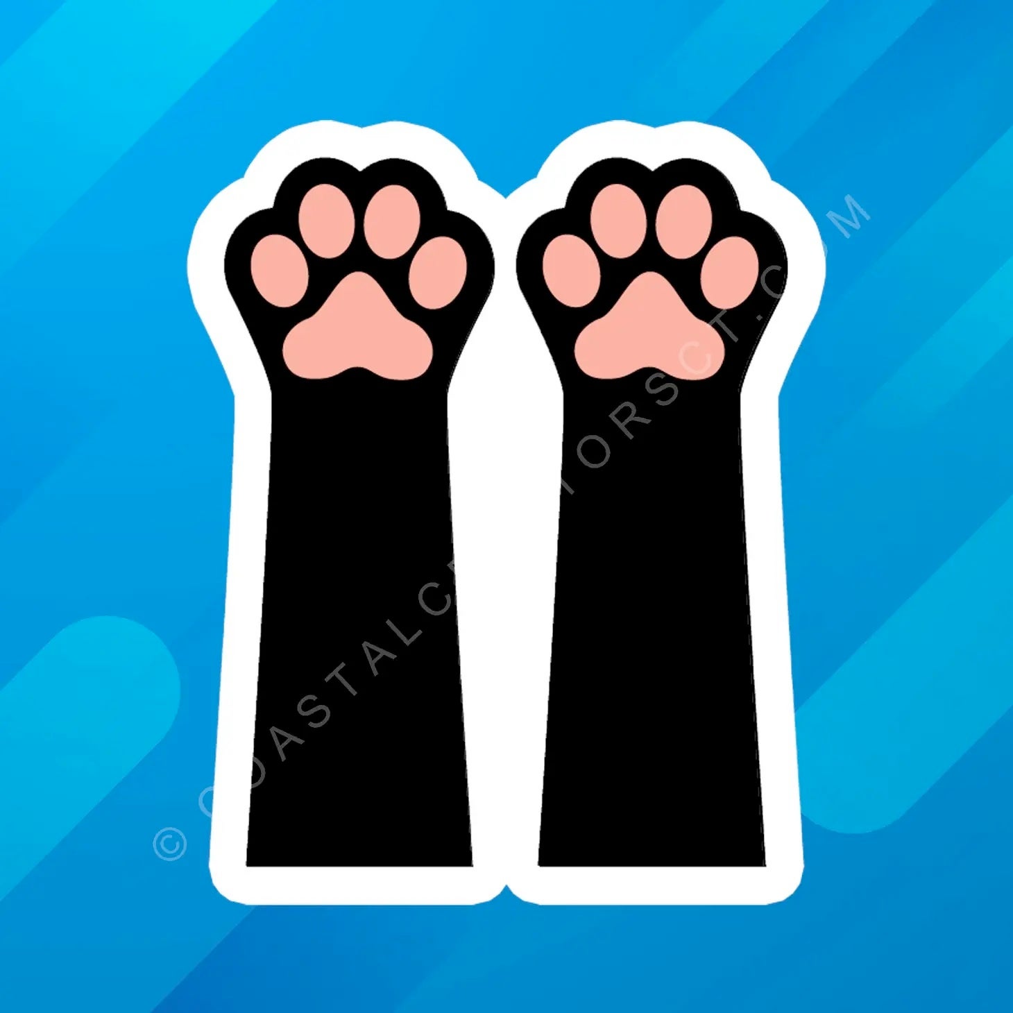 Black Cat "Toe Beans" Paws Waterproof Vinyl Laptop Bottle Sticker - by ...