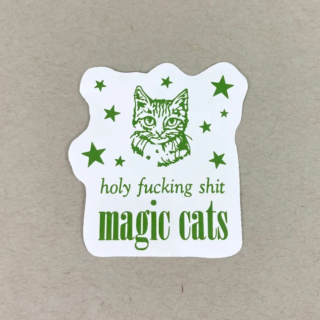 Holy [Explicit], Magic Cats Vinyl Sticker - by Rx Letterpress | Cat ...